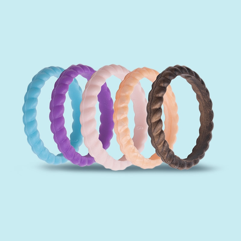 42% off on Women's Braided Silicone Rings | OneDayOnly